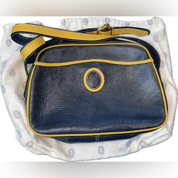Lladro | Bags | Lladro Vintage Leather Crossbody Navyyellow Bag | Poshmark